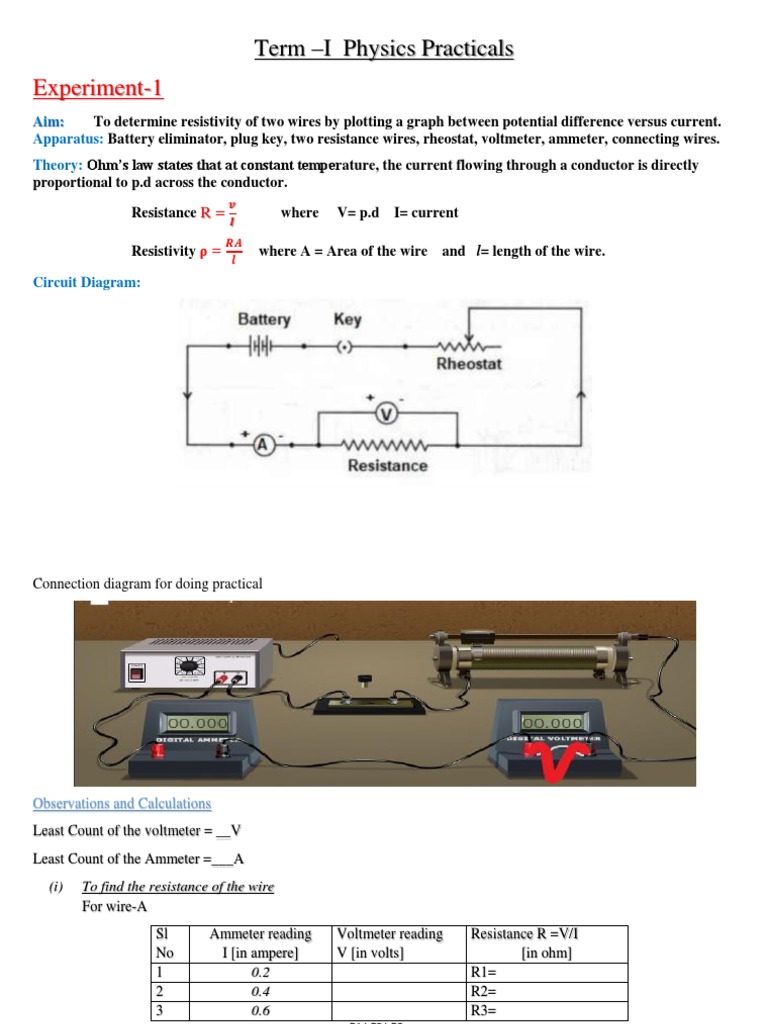Term I Practicals | PDF | Electrical Engineering | Electricity