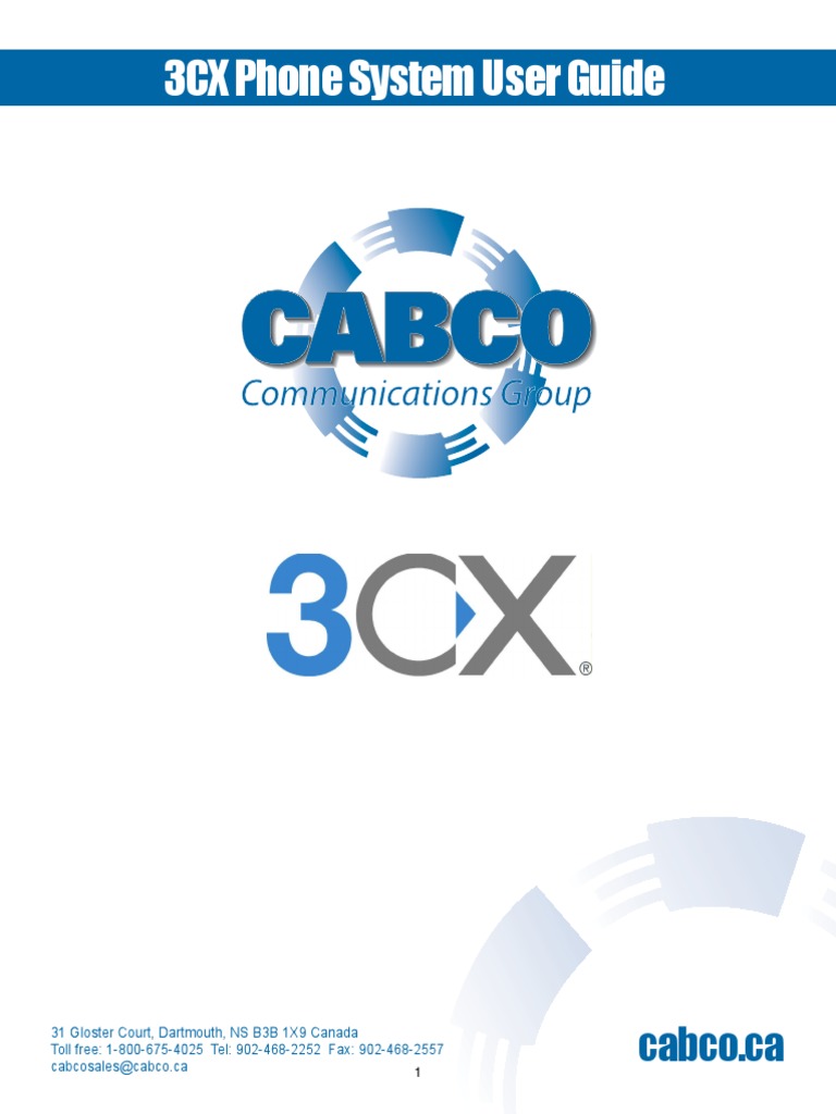 3CX Phone System User Guide: Cabco - Ca | PDF | Voicemail | Conference Call