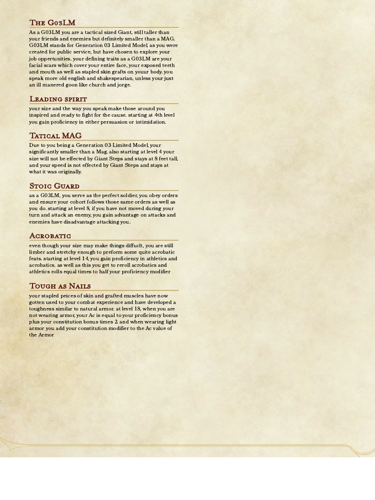 The G03LM Giant Subclass 2 | PDF | Career & Growth | History