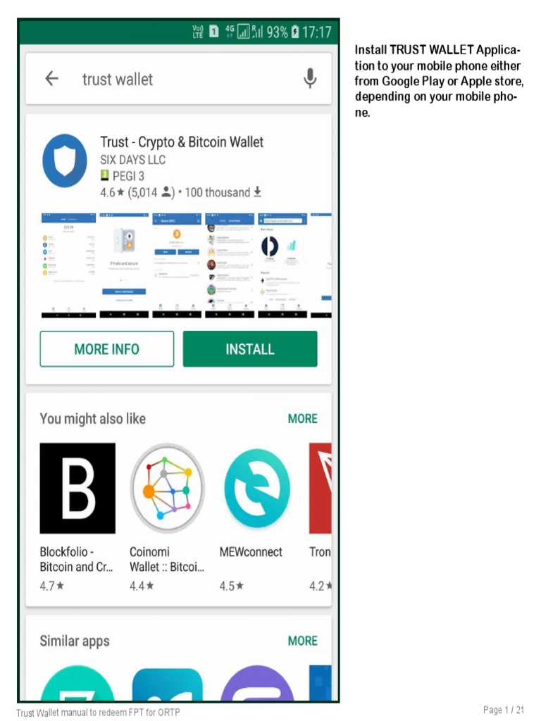 Trust Wallet Manual FPT To ORTP v2-1 | PDF | Computer Science | Computing