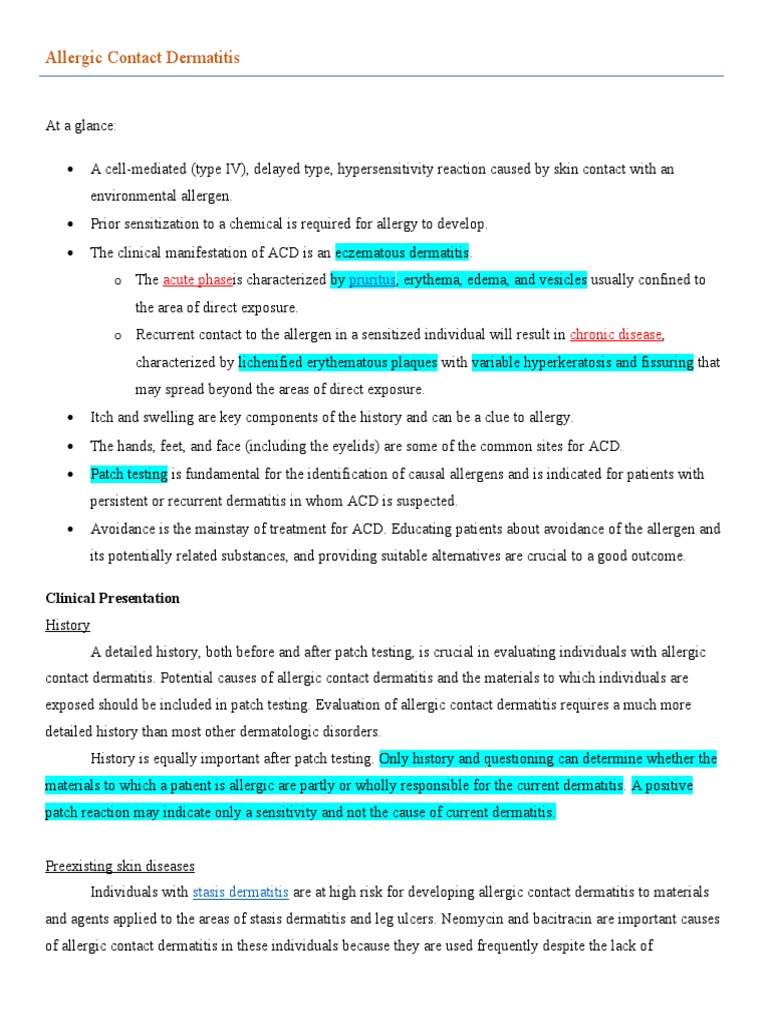 Allergic Contact Dermatitis Pdf Allergy Dermatitis