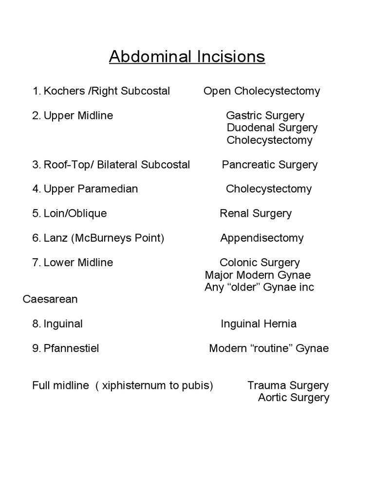 Abdominal Incision | PDF | Abdomen | Digestive System