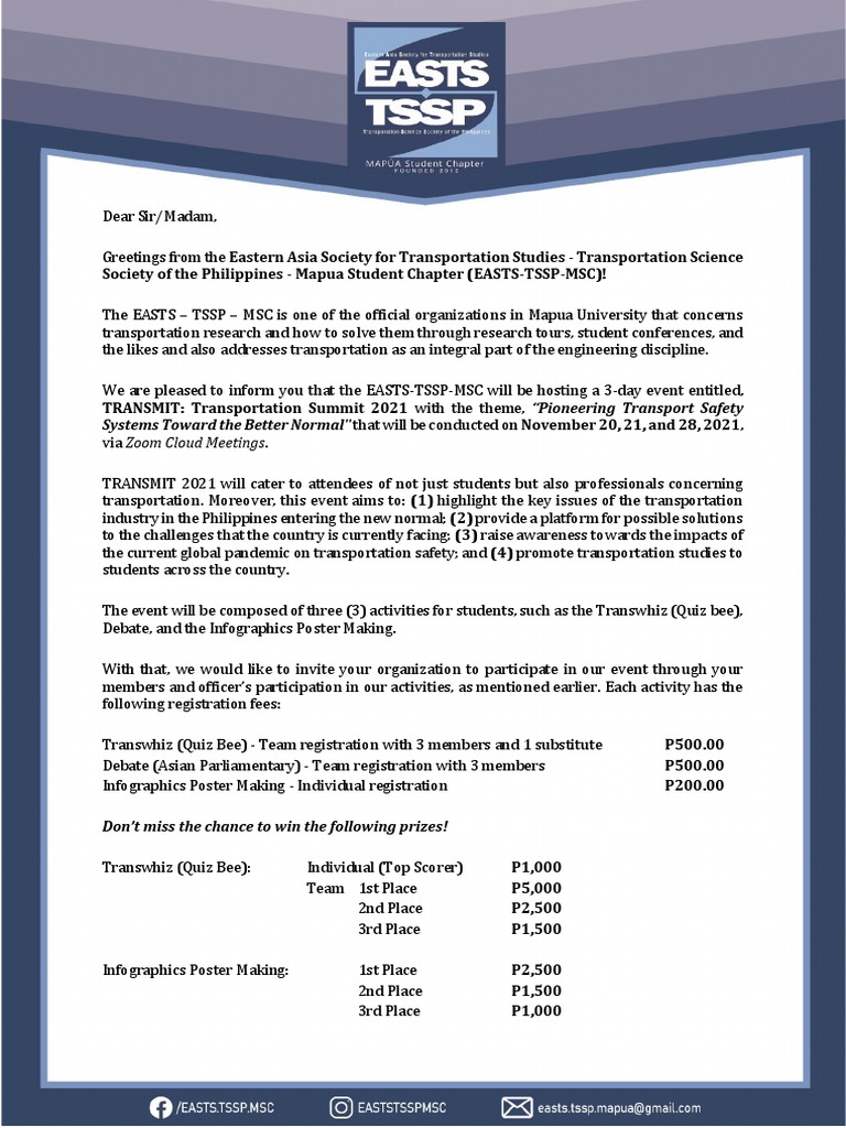 Society of The Philippines - Mapua Student Chapter (EASTS-TSSP-MSC) ! | PDF