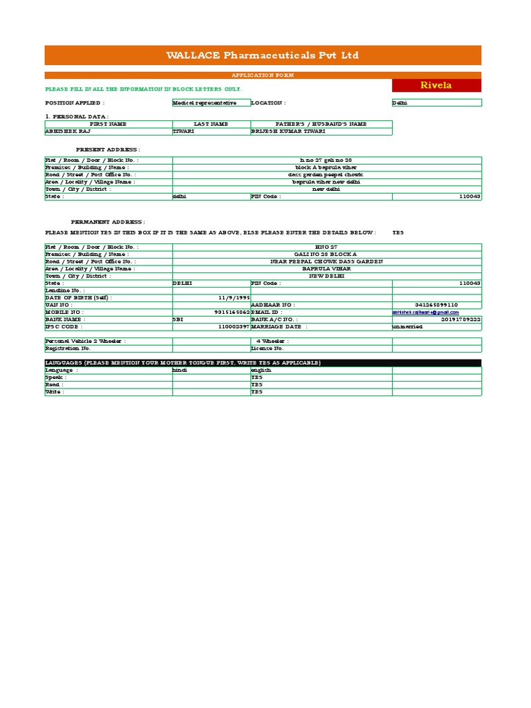 WALLACE Pharmaceuticals PVT LTD: Rivela | PDF