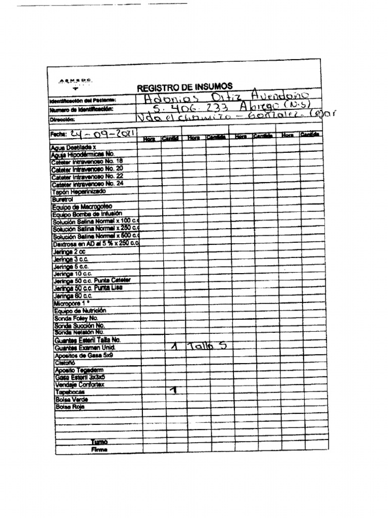 Registro de Insumos | PDF