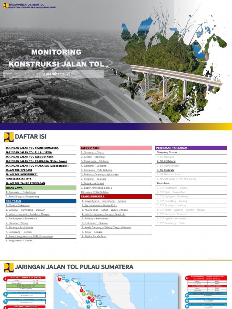 13sep2021 Monitoring Konstruksi Jalan Tol BPJT 2 | PDF