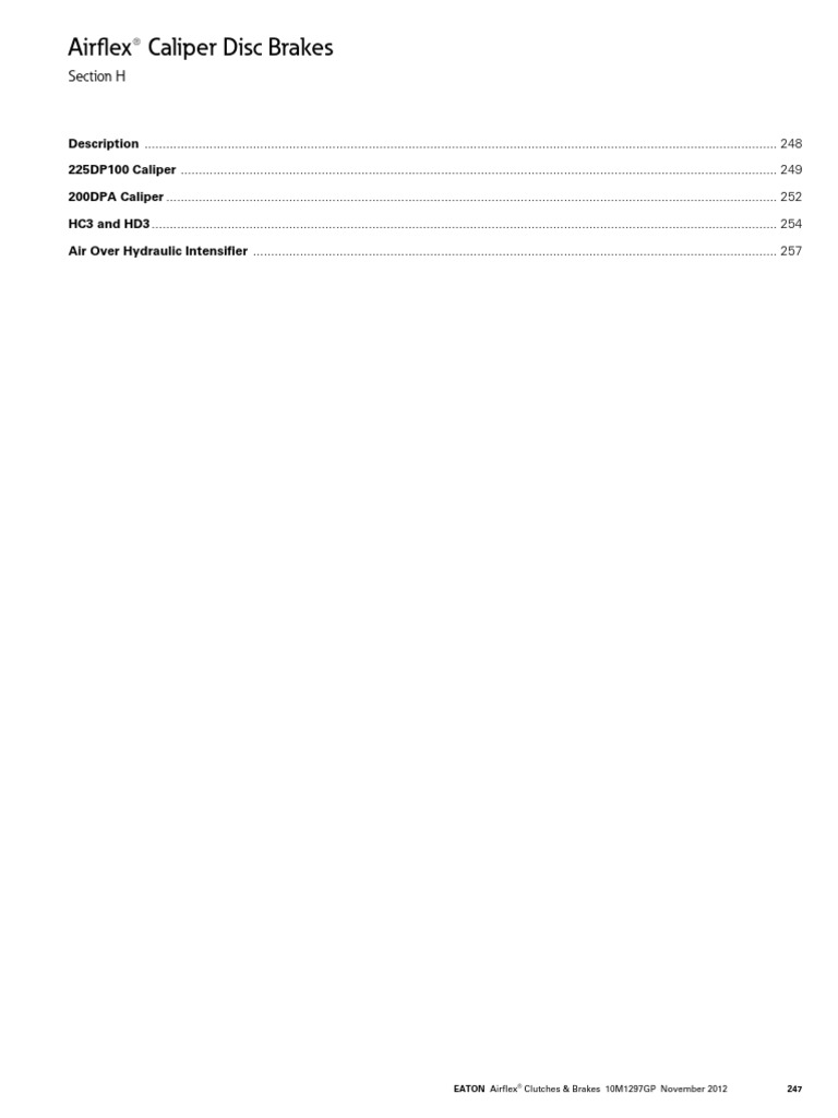 Airflex® Caliper Disc Brakes: Section H | PDF | Brake | Piston