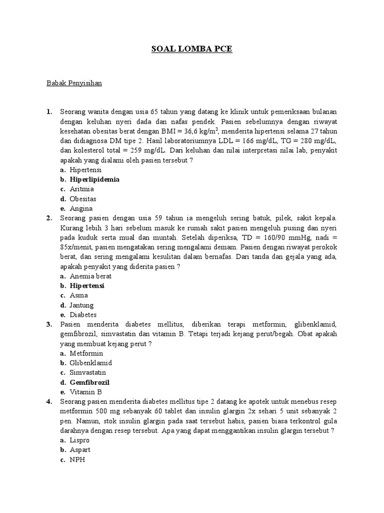 Latihan Soal | PDF | Kesehatan Holistik