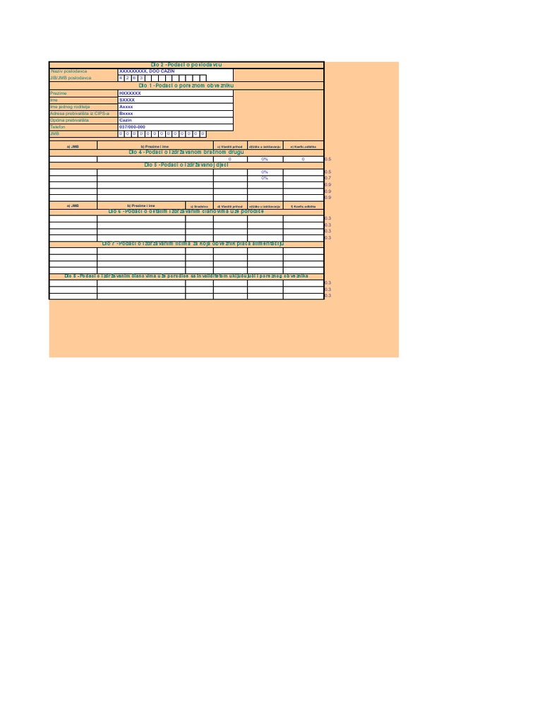 4.obrazac PK-1001 - Zahtjev Za Izdavanje Porezne Kartice | PDF