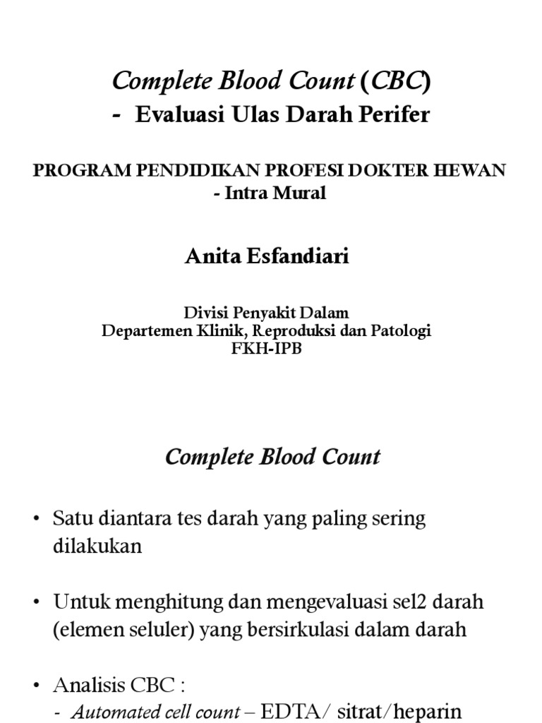 Analisis Lengkap Ulas Darah Perifer | PDF