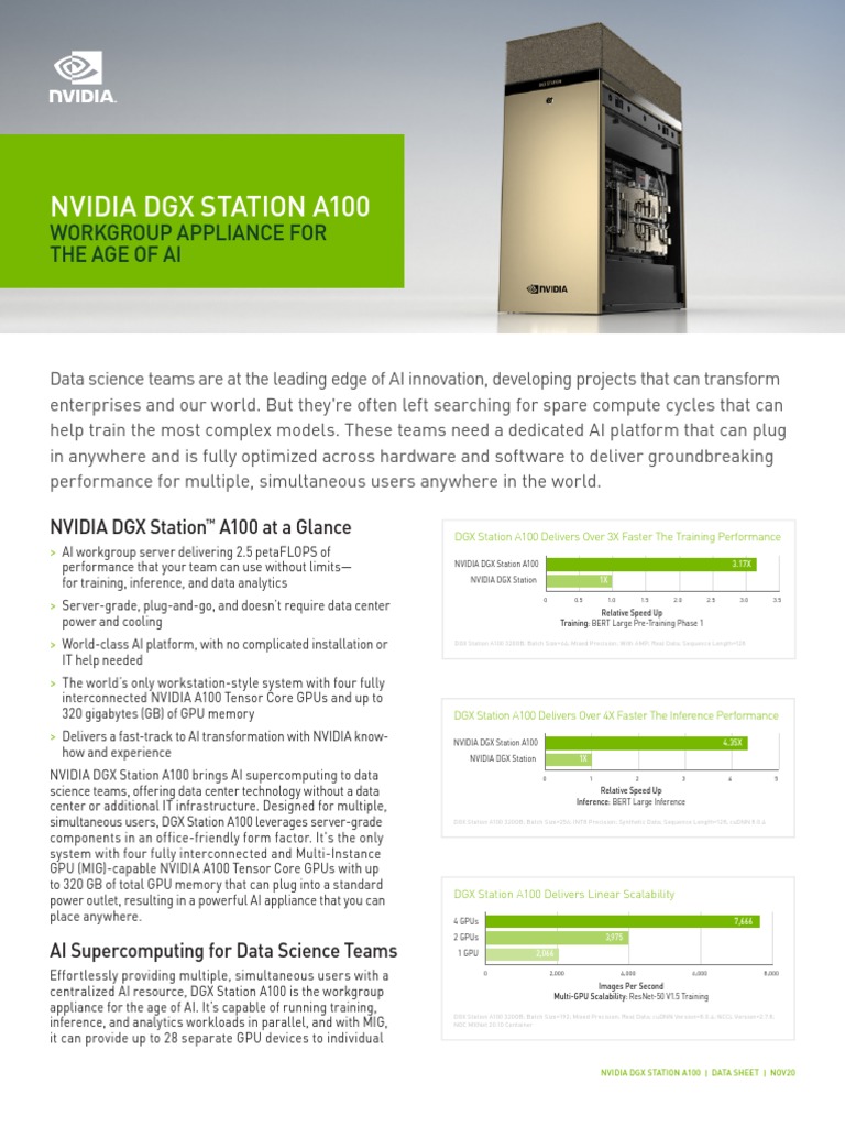 Nvidia DGX Station A100 Datasheet | PDF | Graphics Processing Unit ...