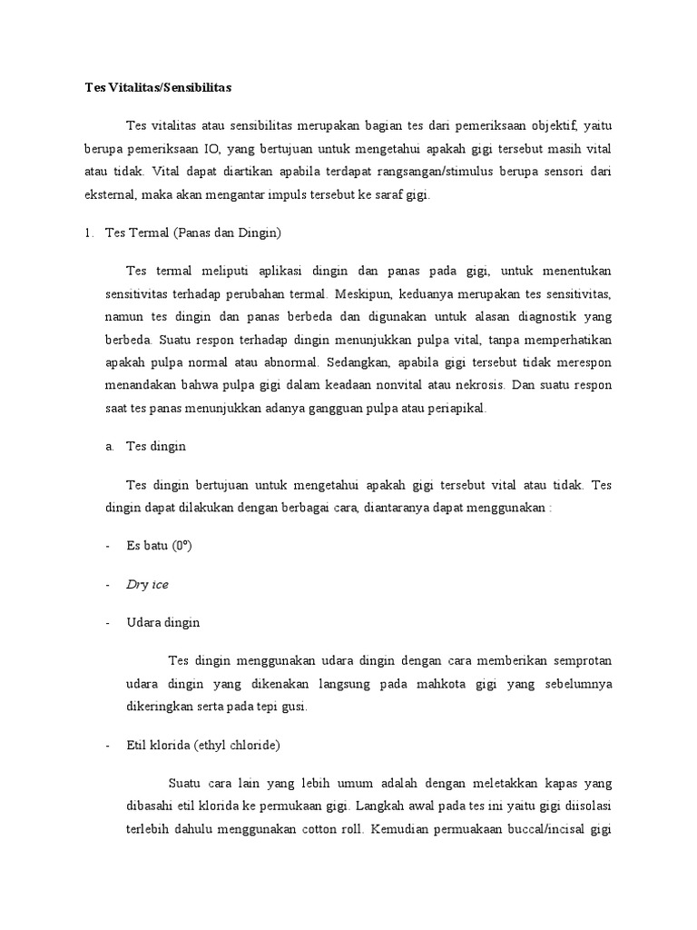 Tara 1 - Tes Vitalitas | PDF