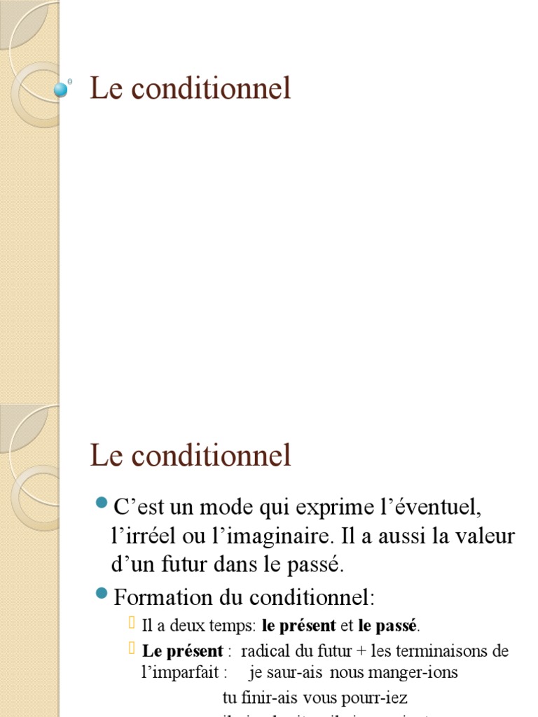 Cours Conditionnel Hypothese Anul I | PDF | Temps (grammaire) | Sémantique