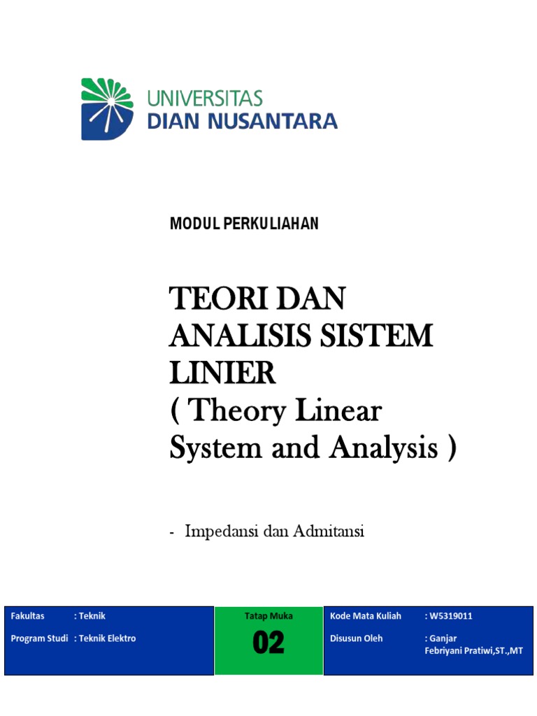 Analisis Impedansi dan Admitansi Sistem | PDF