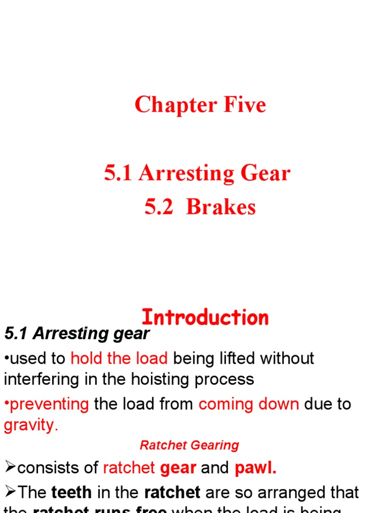 CH 5 Arresting Gear & Brakes | PDF | Force | Brake