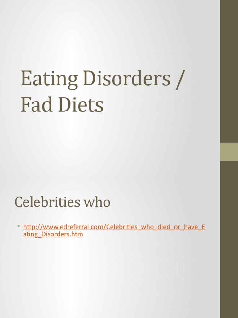 Eating Disorders Fad Diets MSHCM | PDF | Eating Disorder | Bulimia Nervosa