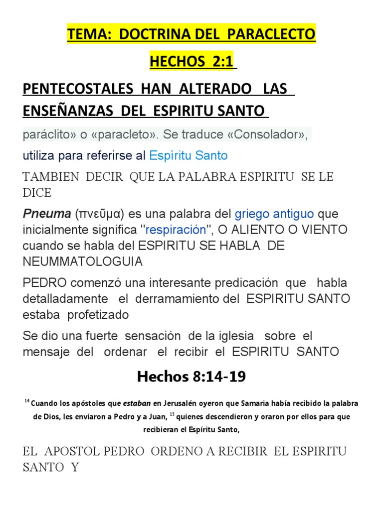 Doctrina Del Paracleto | PDF | espíritu Santo | San Pedro