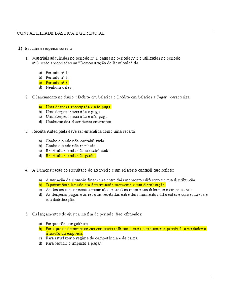 Contabilidade Básica e Gerencial: Princípios Fundamentais e ...