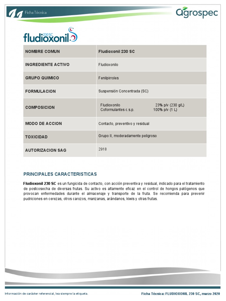 FT Fludioxonil-230-Sc 03.2020 | PDF | Agua