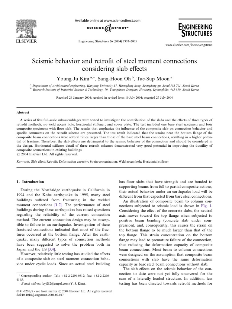 Seismic Behavior and Retrofit of Steel Moment Connections Considering ...