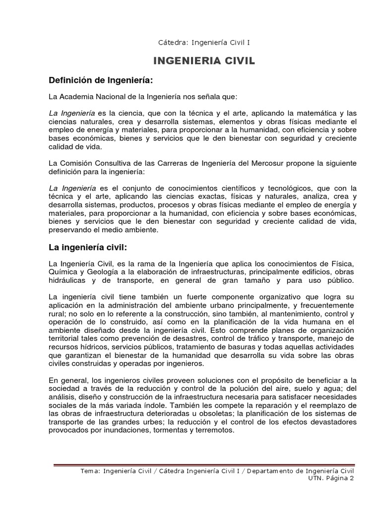 Ingenieria Civil: Definición de Ingeniería | PDF | Represa | Ingeniero civil