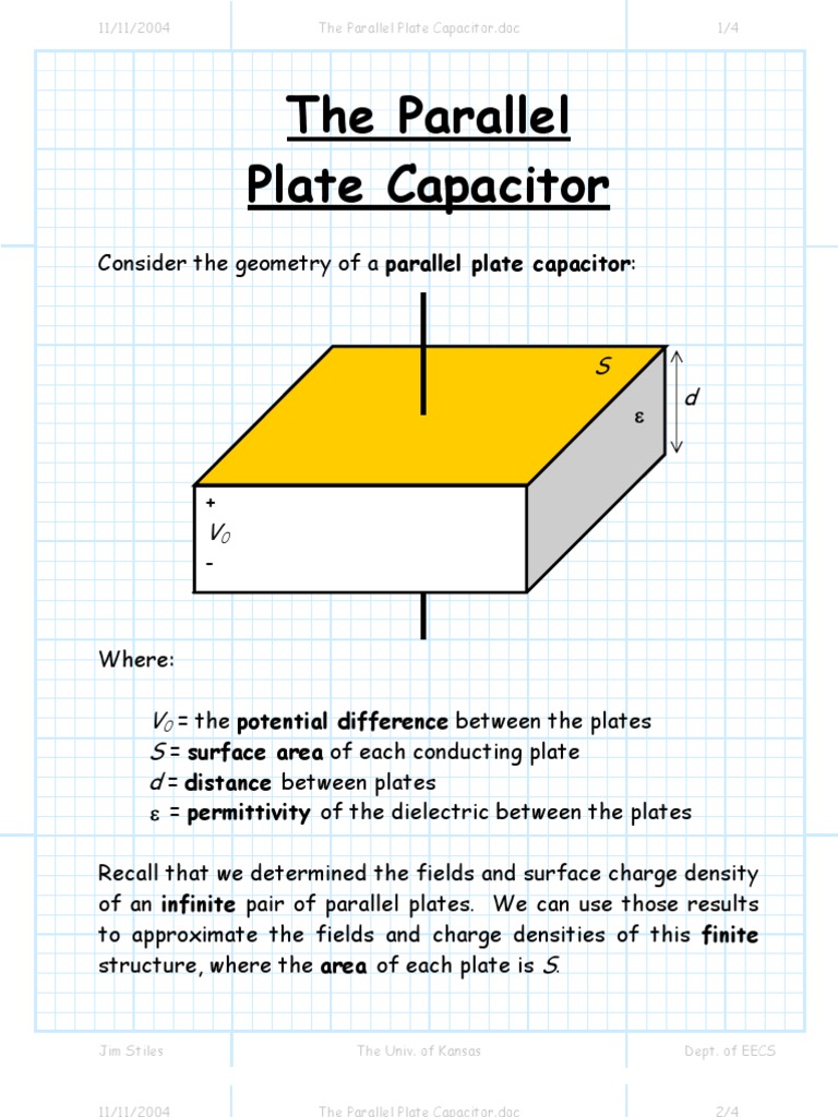 The Parallel Plate Capacitor | PDF | Capacitor | Electrical Components