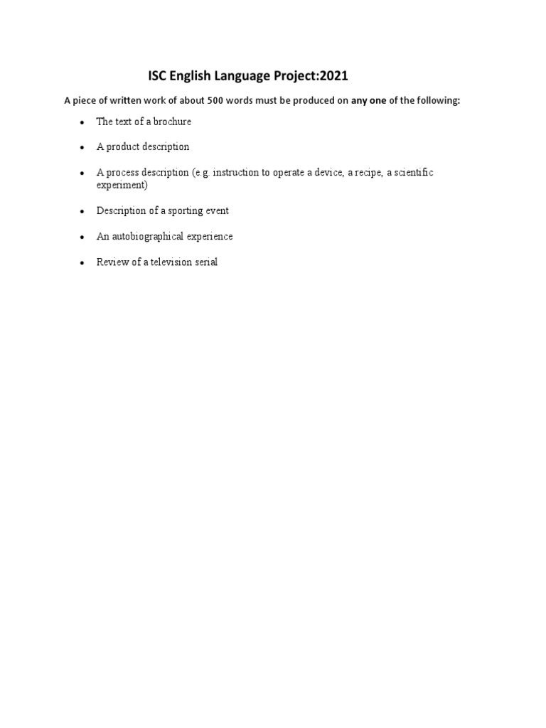 ISC Lang Project | PDF