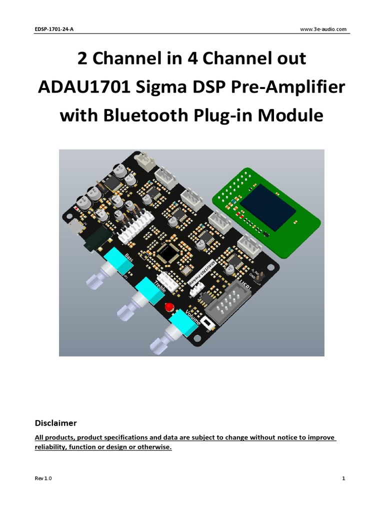 2 Channel in 4 Channel Out ADAU1701 Sigma DSP Pre-Amplifier With ...