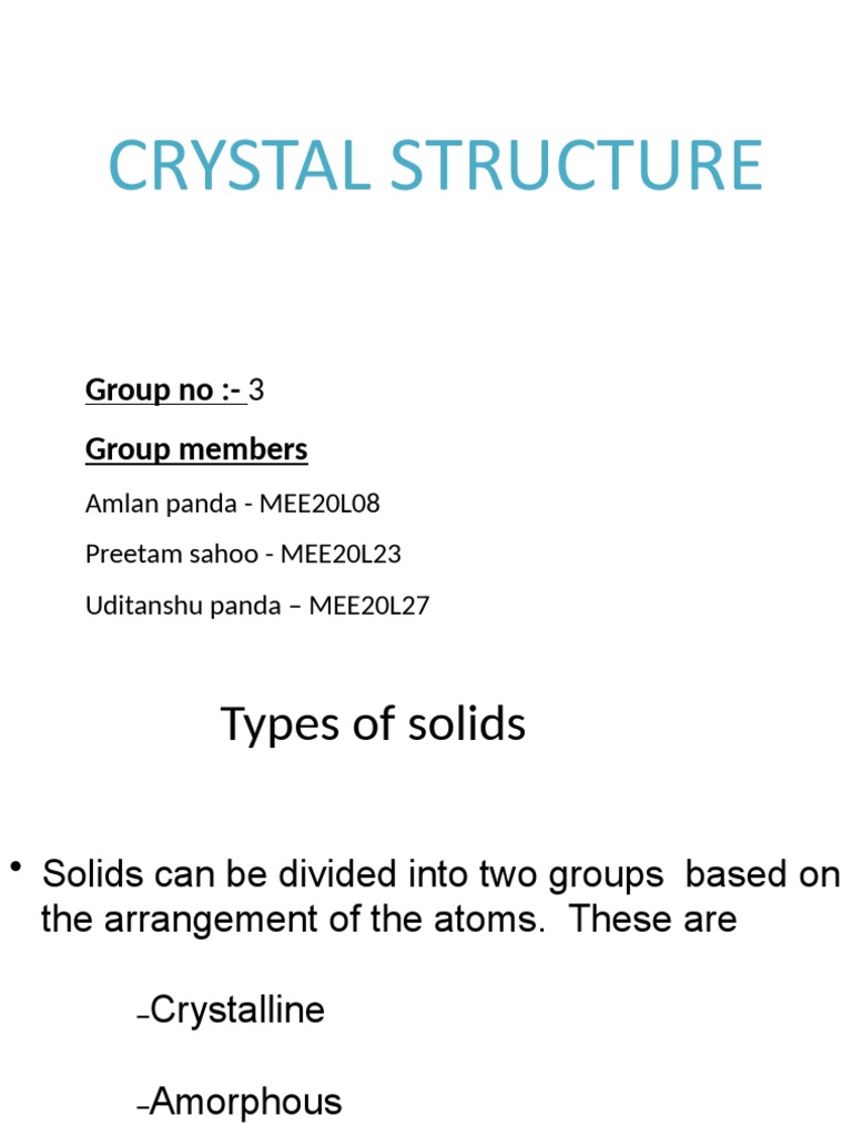 Crystal Structure Analysis | PDF | Crystal Structure | Crystal