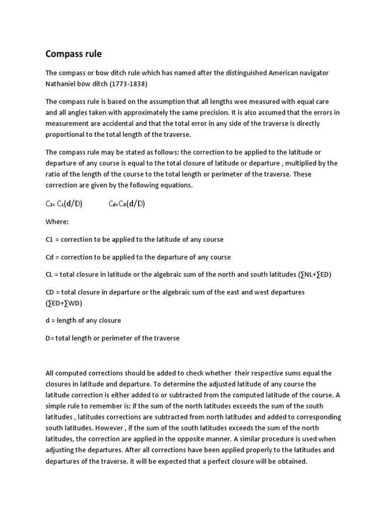 Compass Rule and Transit Rule | PDF | Sine | Compass