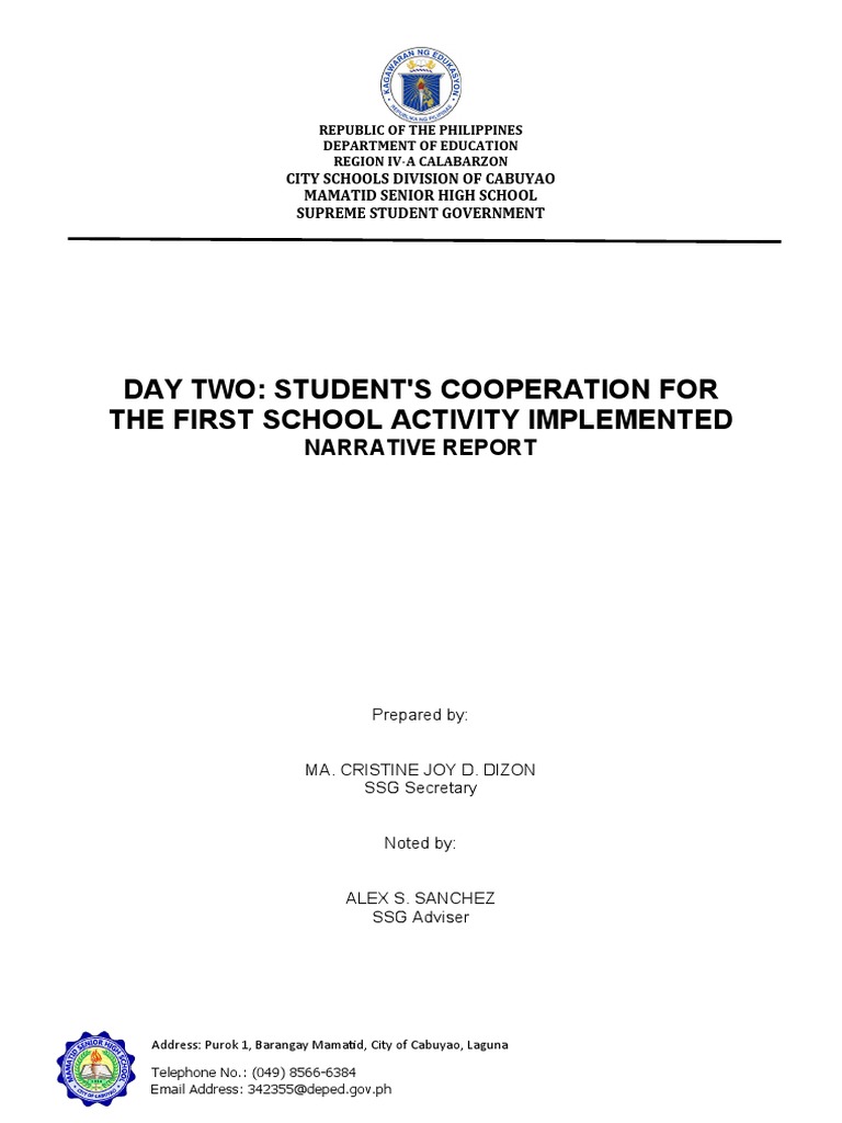 SSG Narrative Report | PDF