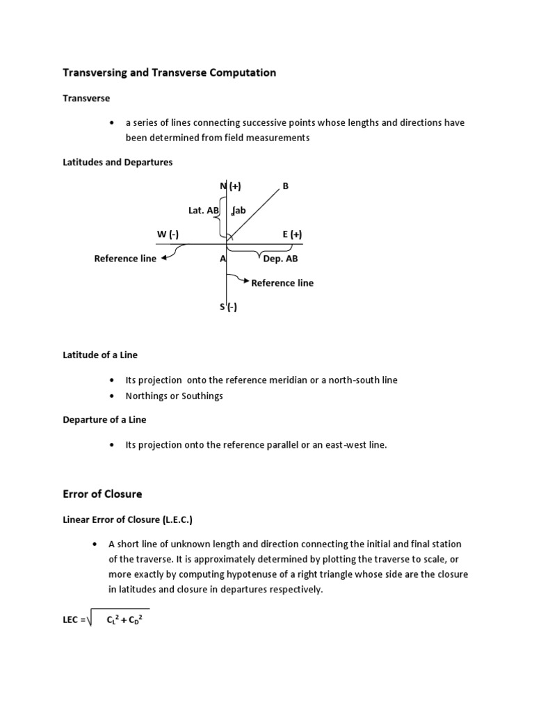 Transversing and Transverse Computation | PDF | Latitude | Surveying