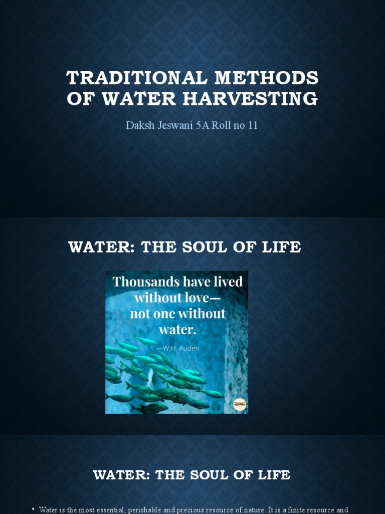 Traditional Methods of Water Harvesting | PDF | Civil Engineering ...