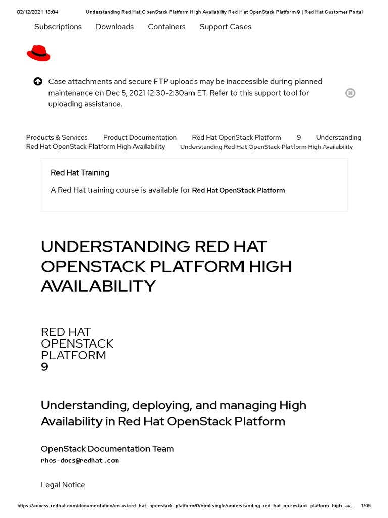 Understanding Red Hat OpenStack Platform High Availability Red Hat ...