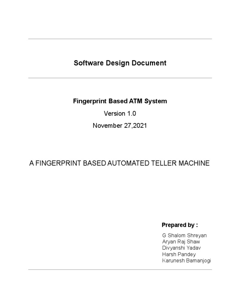 Fingerprint Based ATM System | PDF | Computing | Information Age