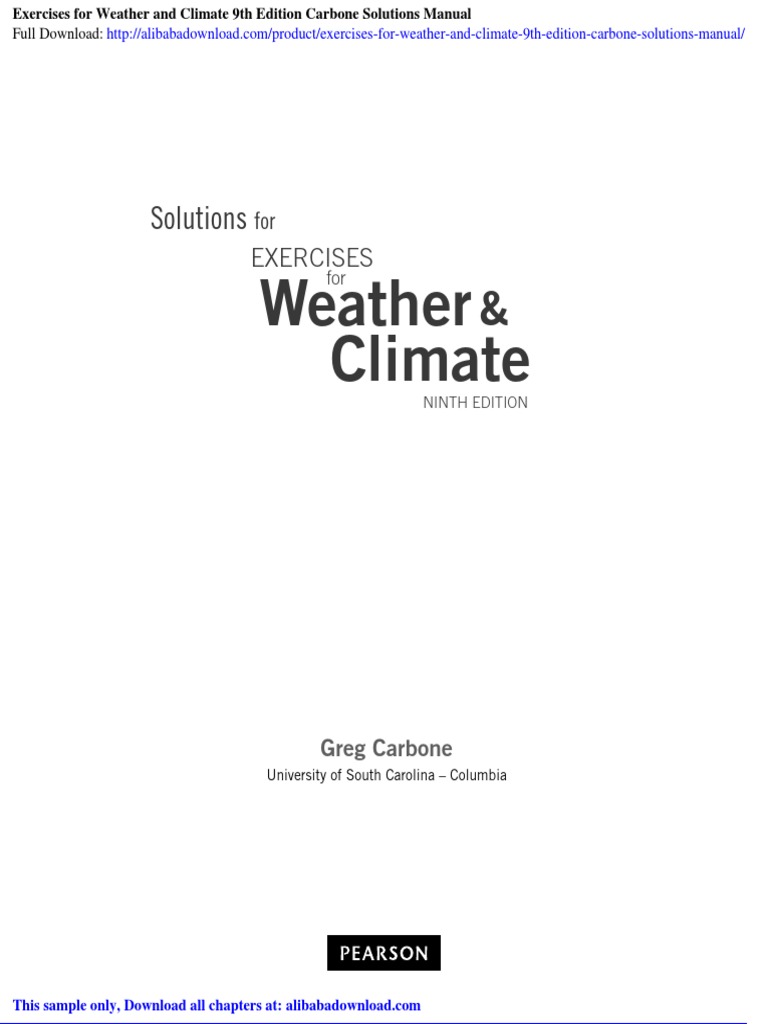Exercises For Weather and Climate 9th Edition Carbone Solutions Manual ...
