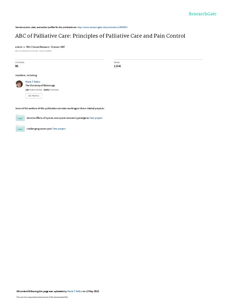 ABC of Palliative Care Principles of Palliative Ca | PDF | Palliative ...