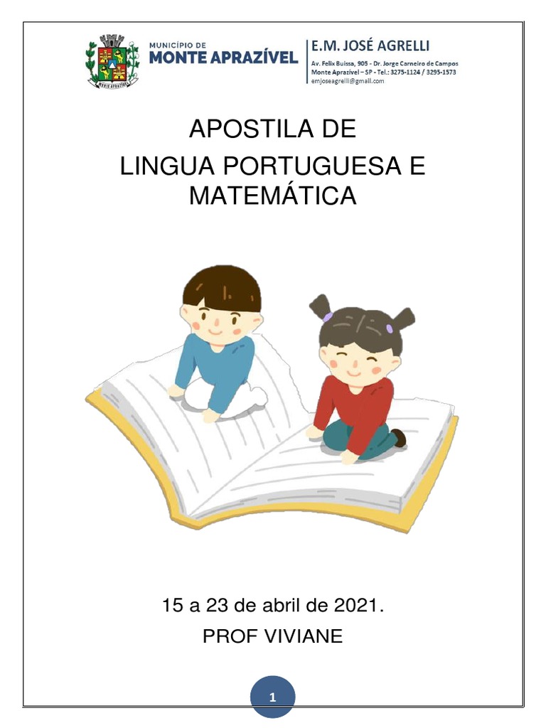 Apostila Portugues e Matemática | Descargar gratis PDF | Vogal | Adjetivo