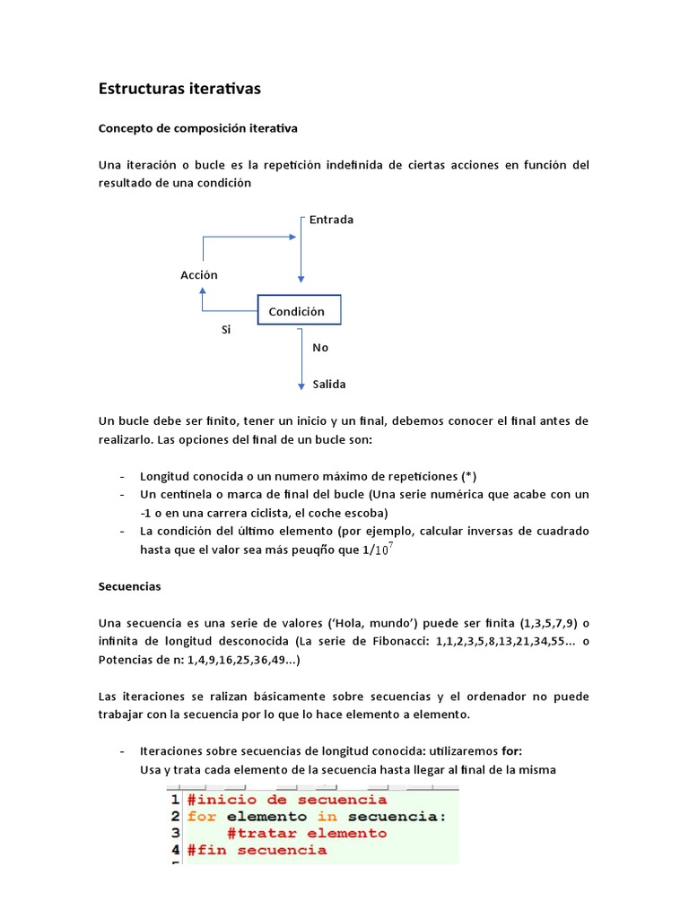 Estructuras Iterativas Python | PDF | Secuencia | Cadena (informática)