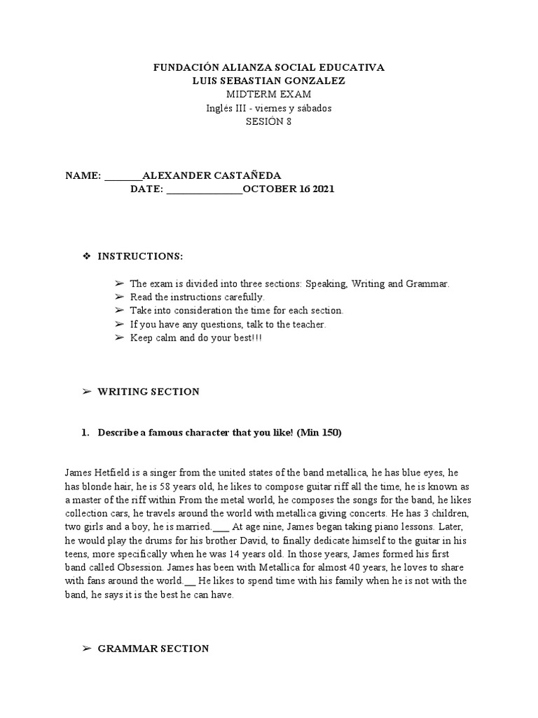 Midterm Exam Template | PDF