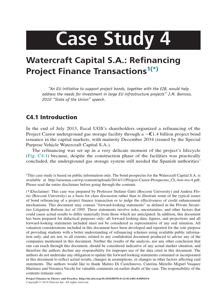 Case Study 4: Watercraft Capital S.A.: Refinancing Project Finance ...