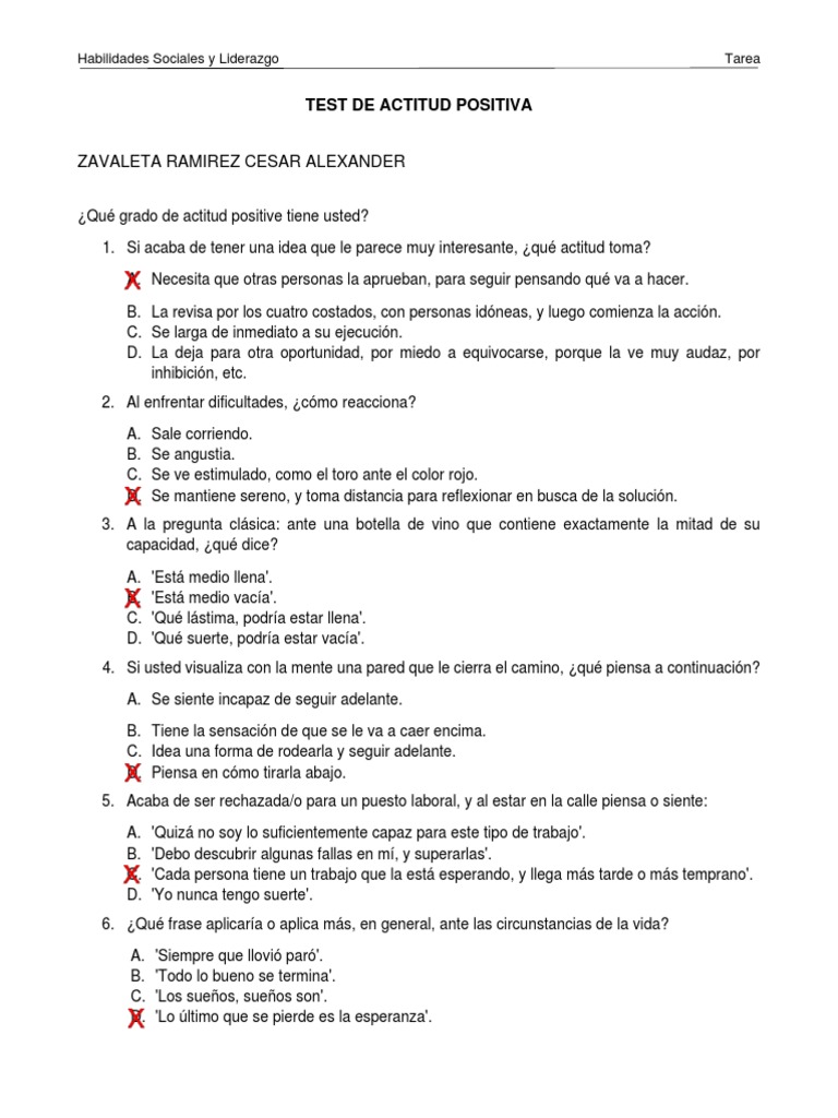 Test de Actitud | PDF