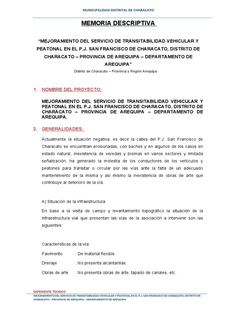 Memoria Descriptiva | PDF | Clima | Presupuesto