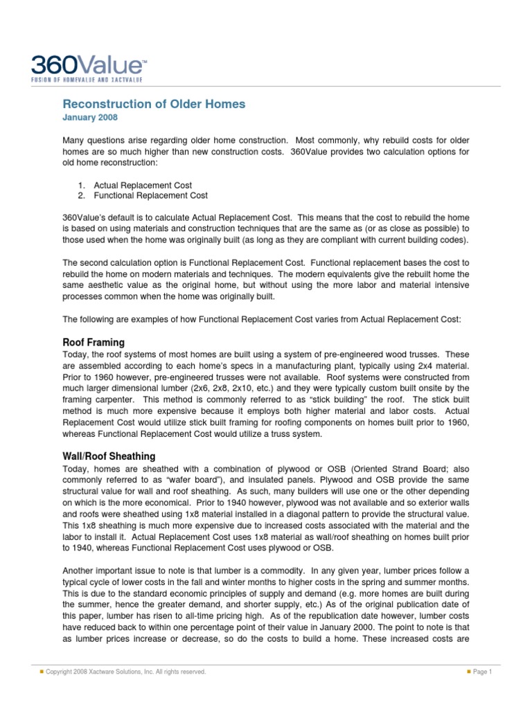 360 Value Reconstruction Older Homes | PDF | Drywall | Plaster