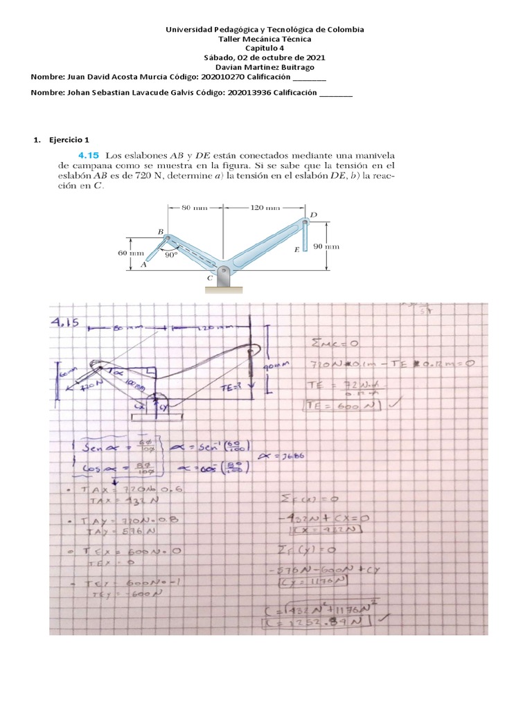 Taller Cap 4 - MeTc - Juan David Acosta Murcia, Johan Sebastian Lavacude Galvis - 02!10!2021 | PDF