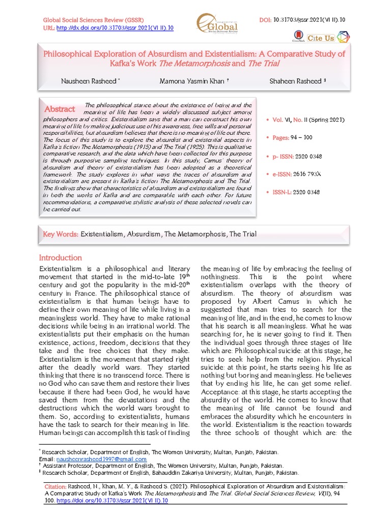 Philosophical Exploration of Absurdism A | PDF | Existentialism | Philosophical Theories