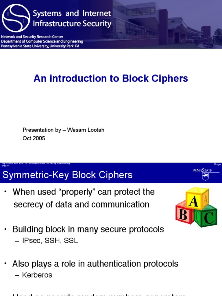 Block Ciphers Computer Security Exploits Cryptography