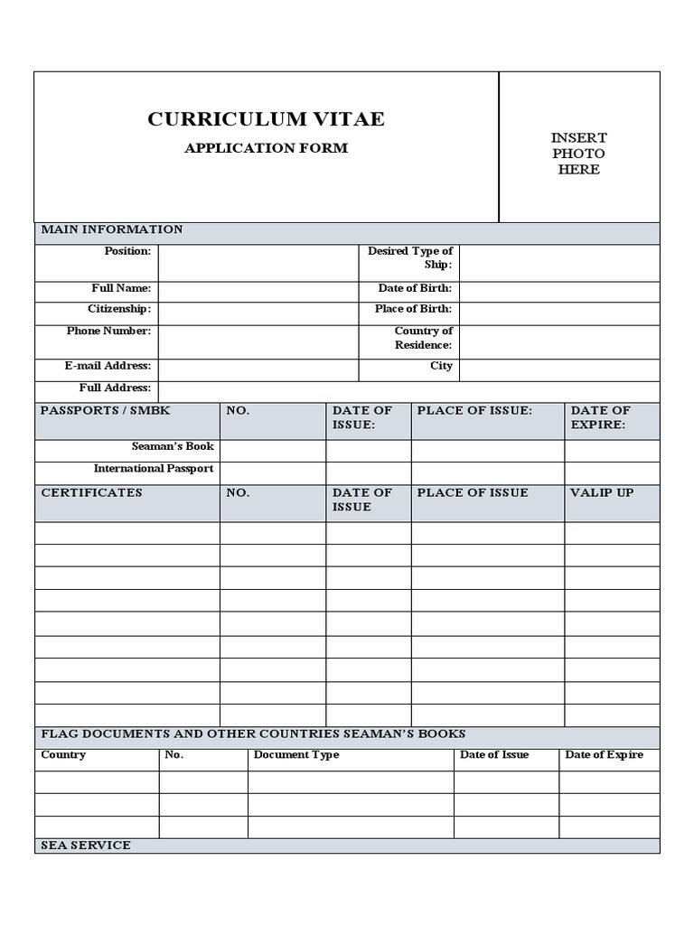 CV and Application Form | PDF