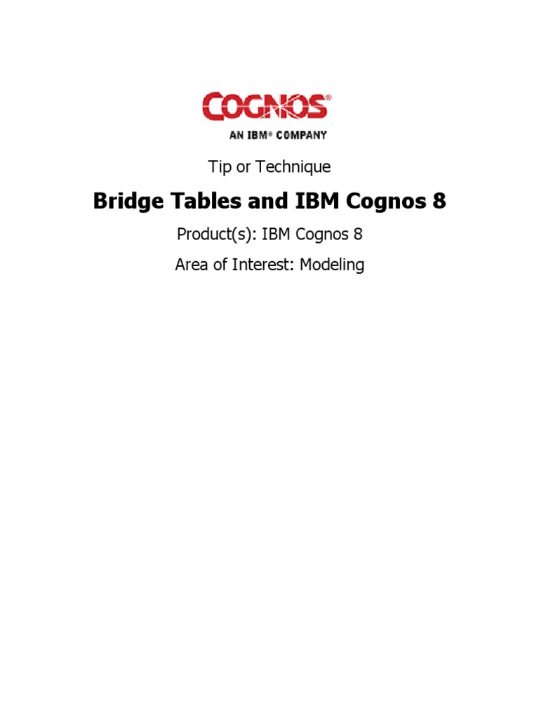 Bridge Tables and Cognos 8 | PDF | Relational Database | Ownership
