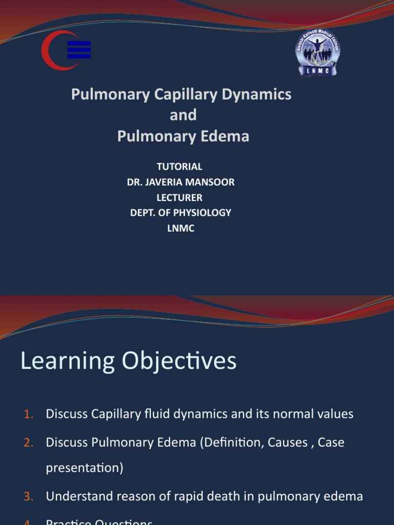 Pulmonary Capillary Dynamics and Edema | PDF | Lung | Capillary
